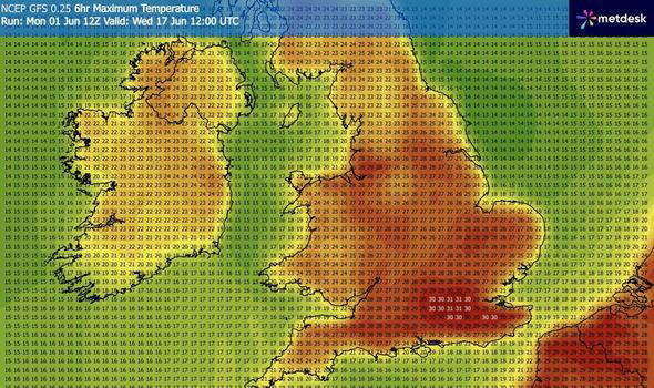 UK weather maps show next 31C heat surge hitting Britain in June - 13 ...