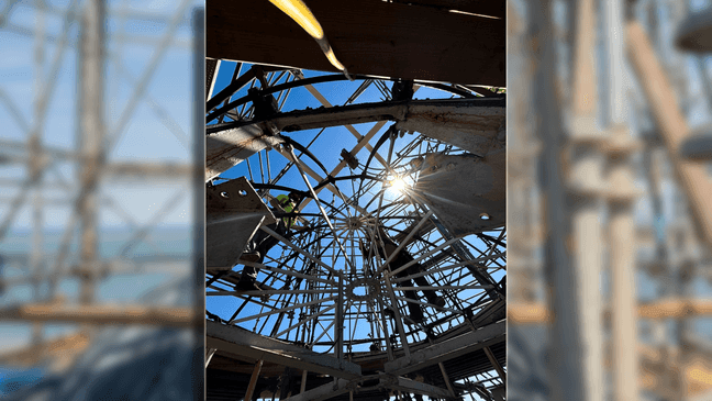Scaffolding completion triggers beacon removal at Cape Lookout ...