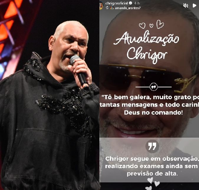 Após quatro dias na UTI, Chrigor é transferido para quarto e segue sob ...