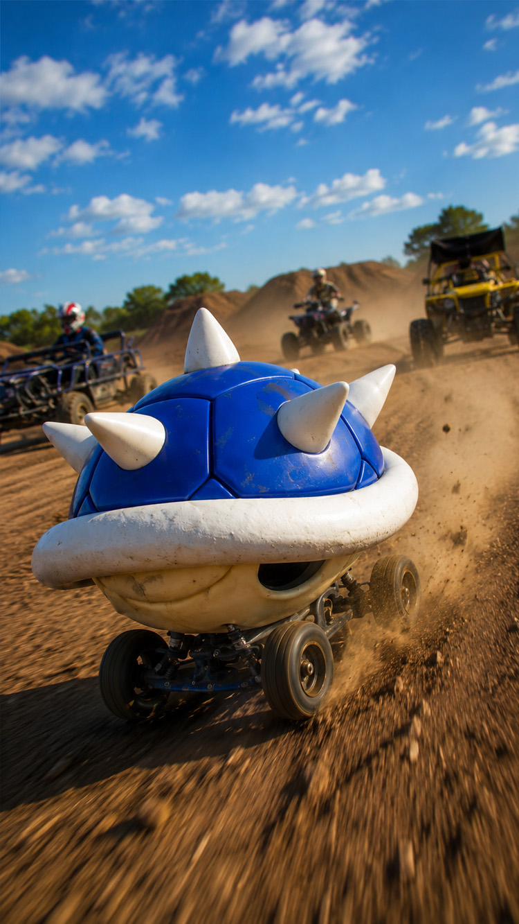 Real life blue shell build recreates Mario Kart icon