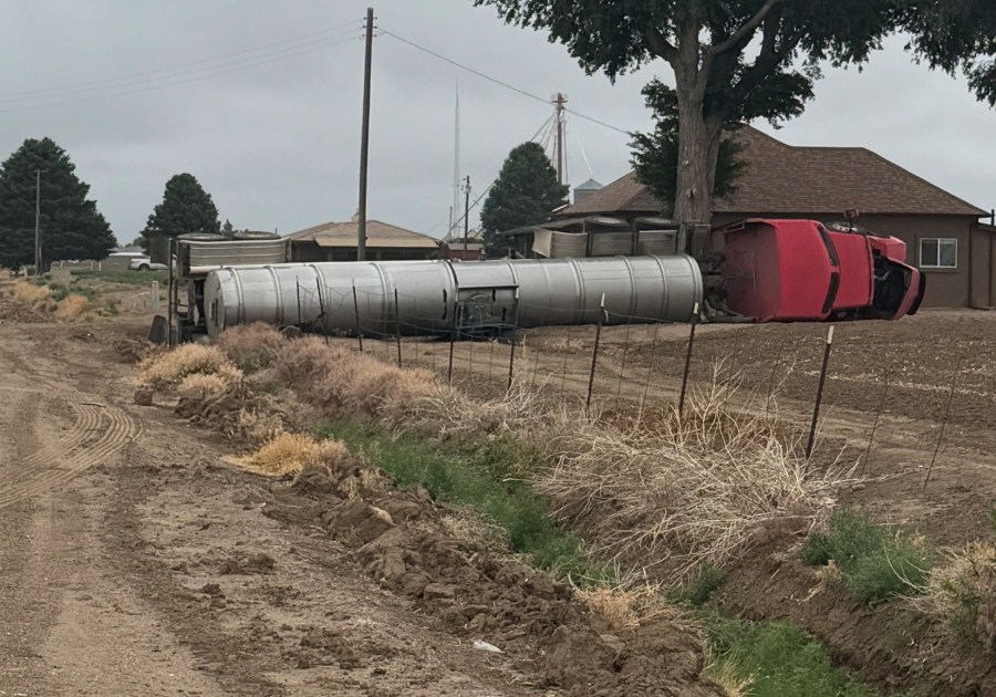 Hazmat incident due to overturned tanker truck, portion of Highway 50 ...