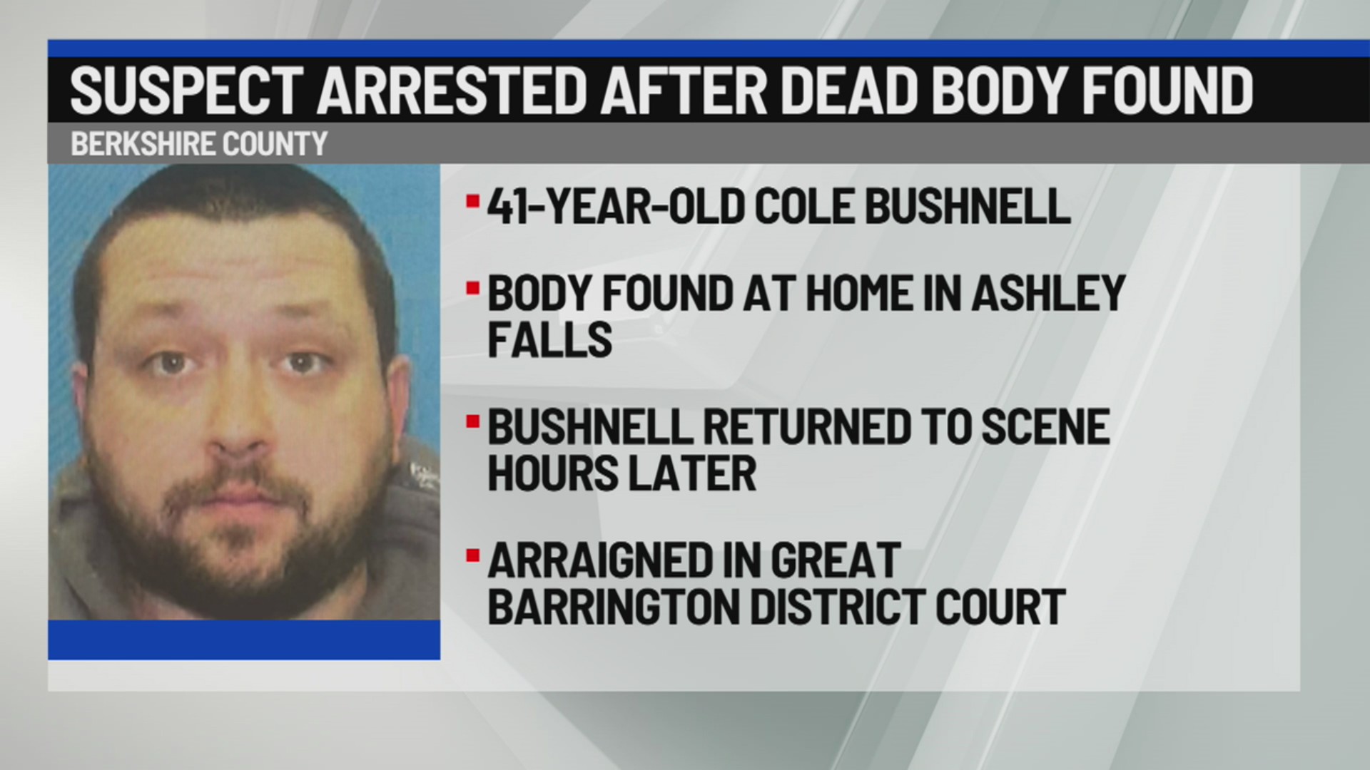 Dead body found in Berkshire County, suspect arrested