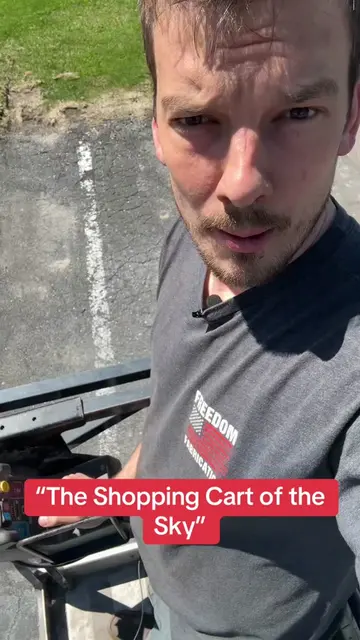 Inside the 20 foot shopping cart of the sky