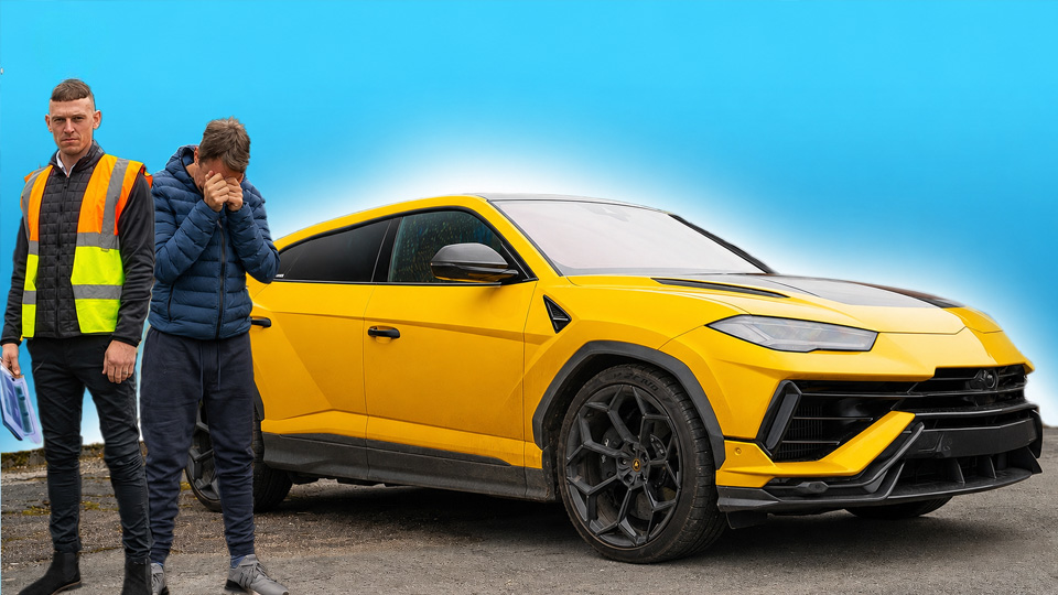 Taking a driving test in a Lamborghini Urus