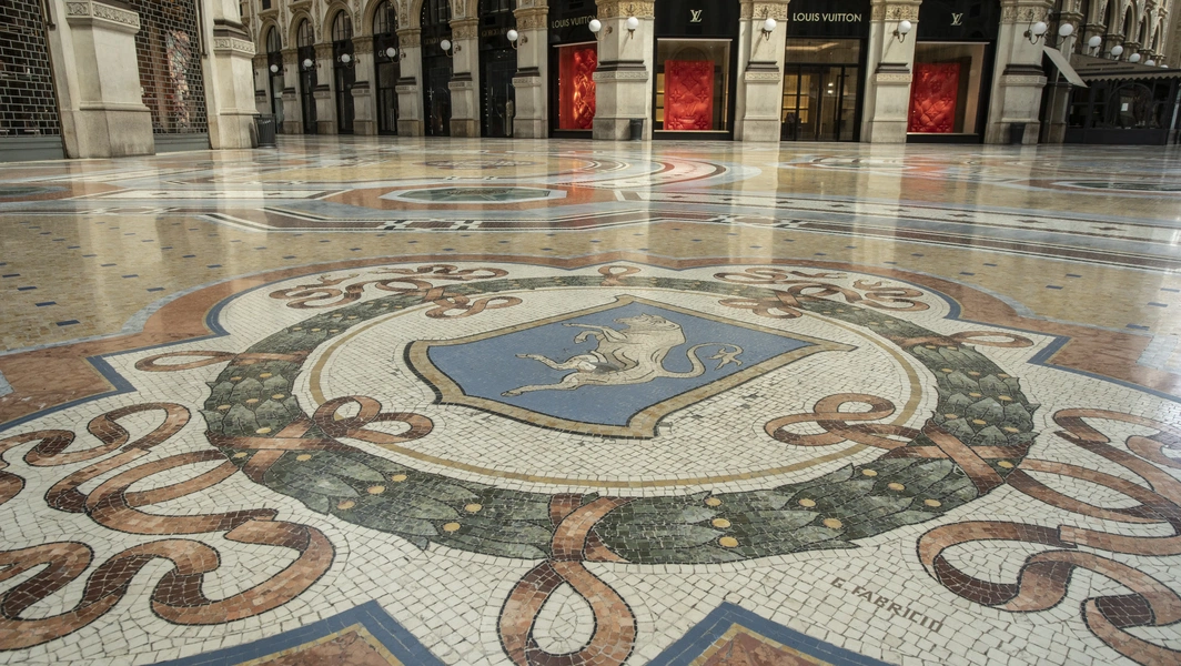 Milan's bull mosaic restoration mocked over missing details
