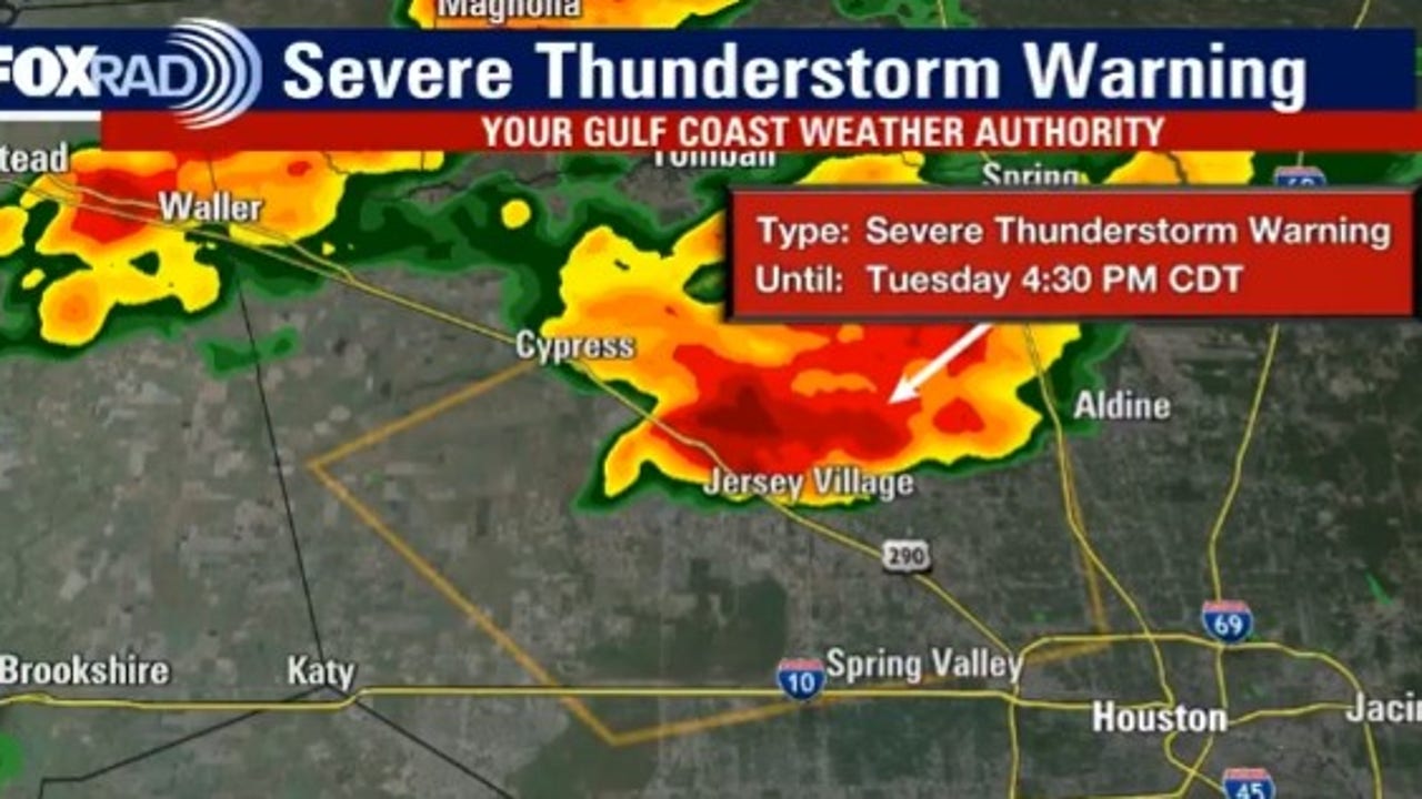 Houston weather: Severe thunderstorm warning issued for northwestern ...