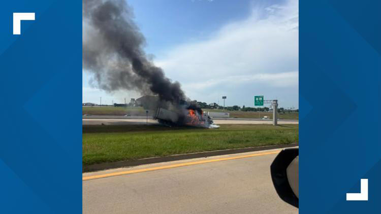 Traffic diverted on I-35 in Belton after semi-truck catches fire