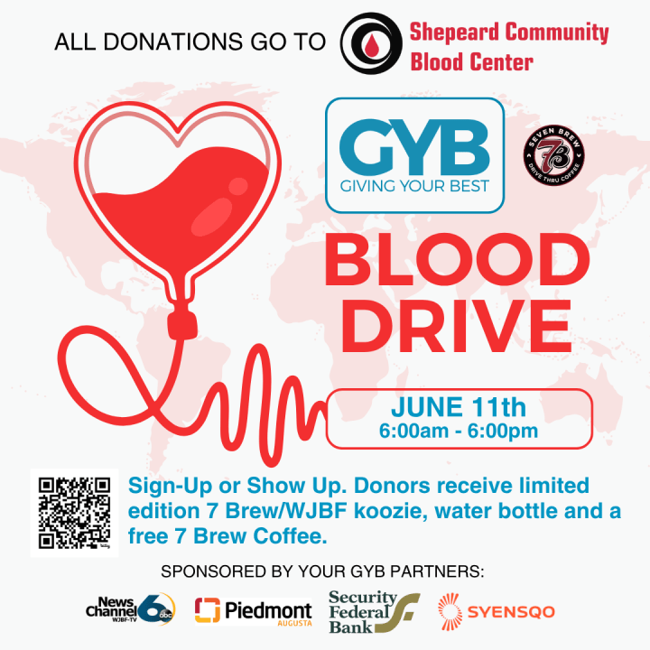 Join us for our annual Giving Your Best Blood Drive: June 11, 2026
