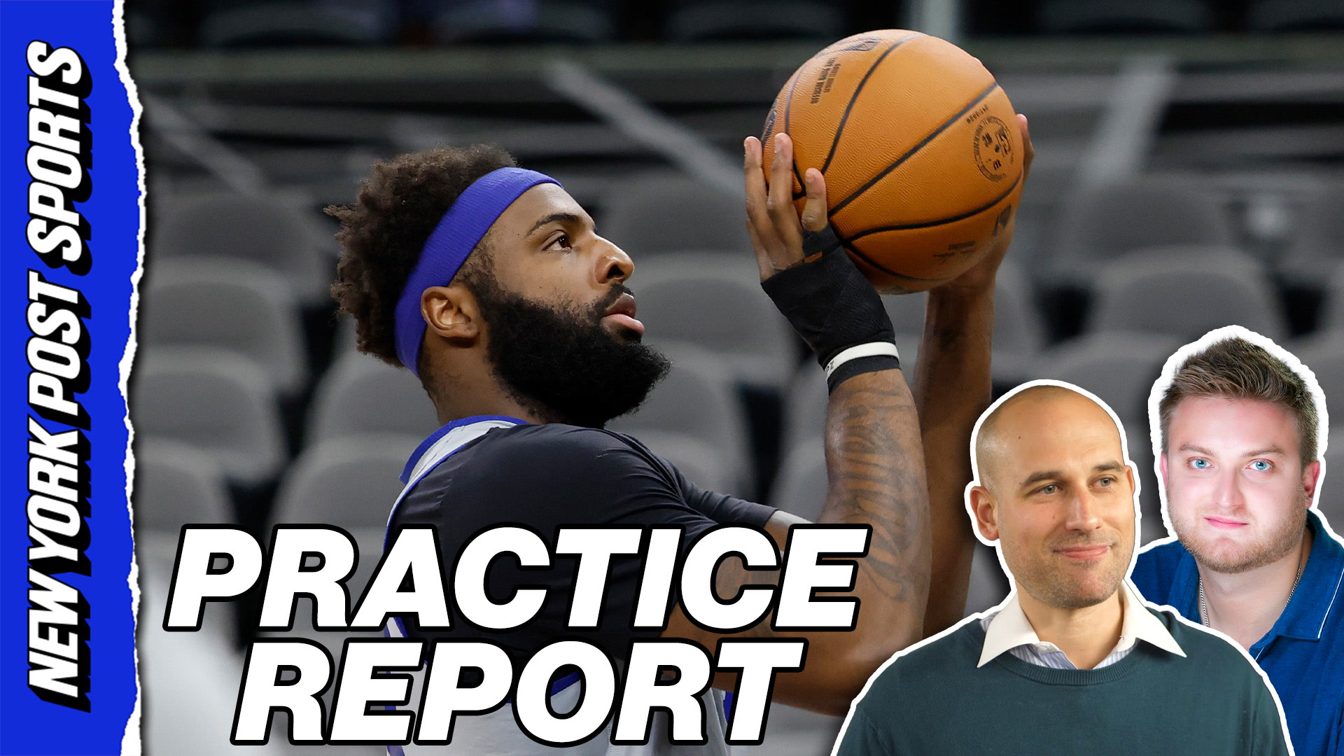 Mitchell Robinson looks comfortable in practice with wrap on hand ...