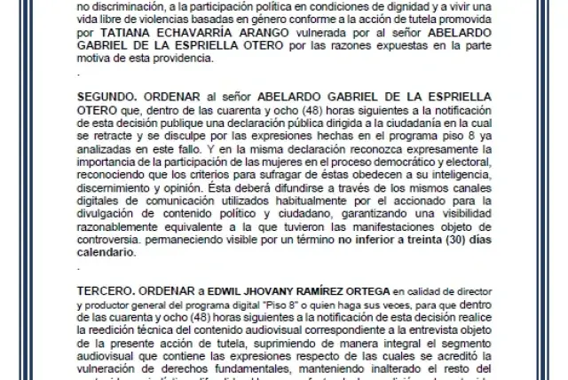 Juez ordena a Abelardo de la Espriella disculparse públicamente por ...
