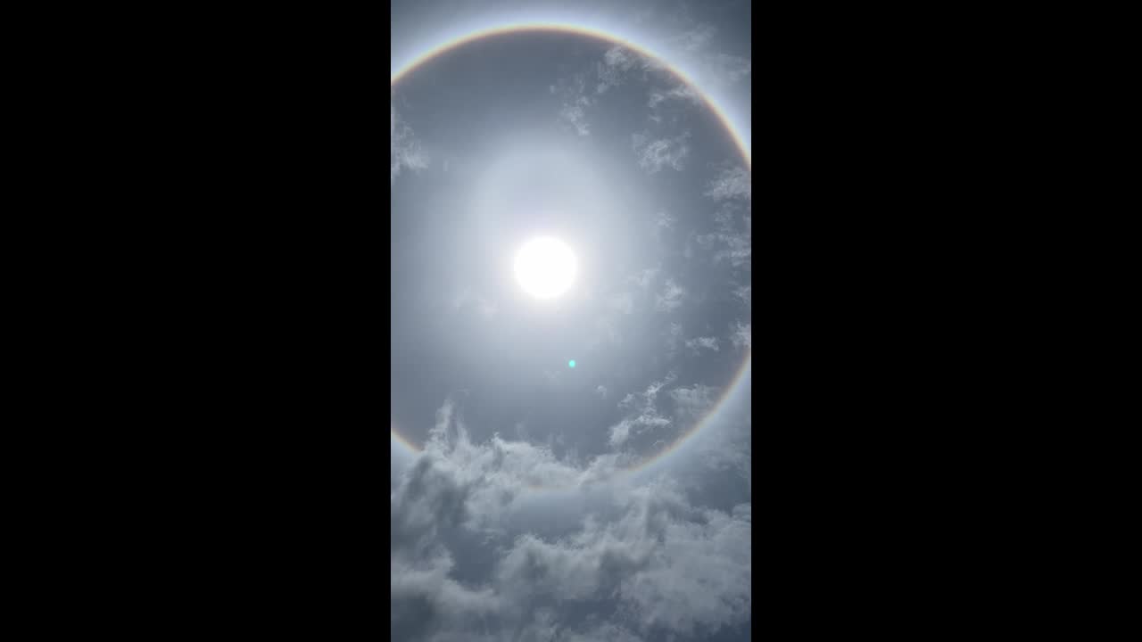 Stunning sun dog phenomenon captured over the skies of Gorakhpur, India