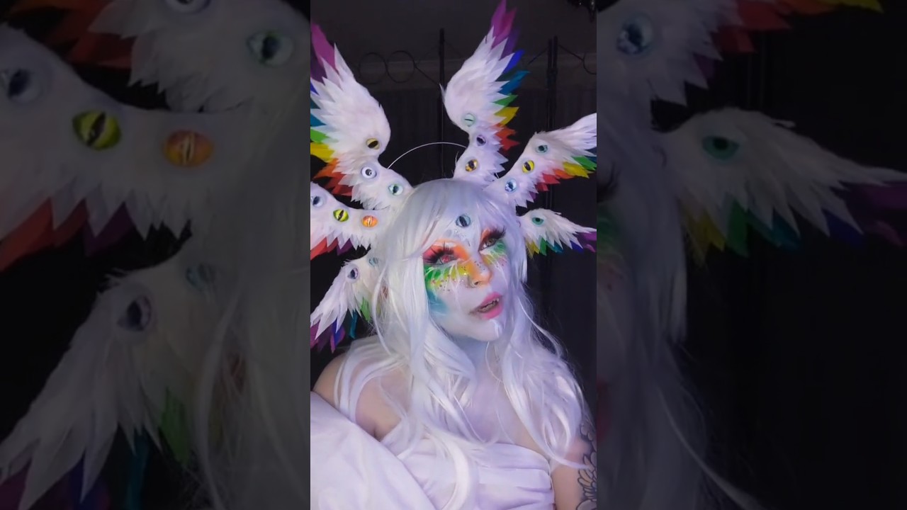 Biblically accurate angel but with rainbows