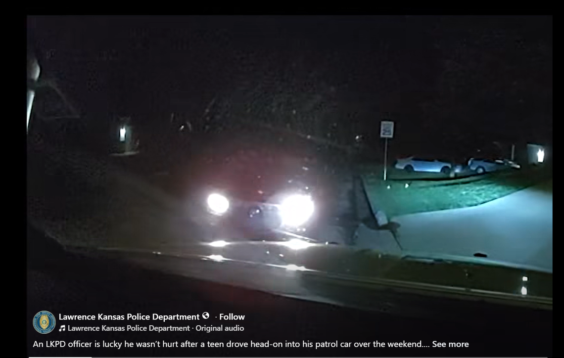 Lawrence police video shows head-on crash into patrol vehicle: ‘He ...