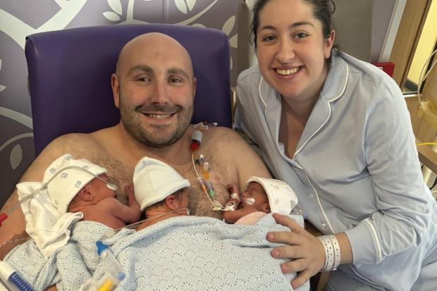 Triplets in neonatal care after 'precious' start to life