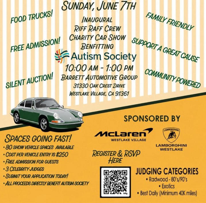 Inaugural Riff Raff Crew charity car show, LA