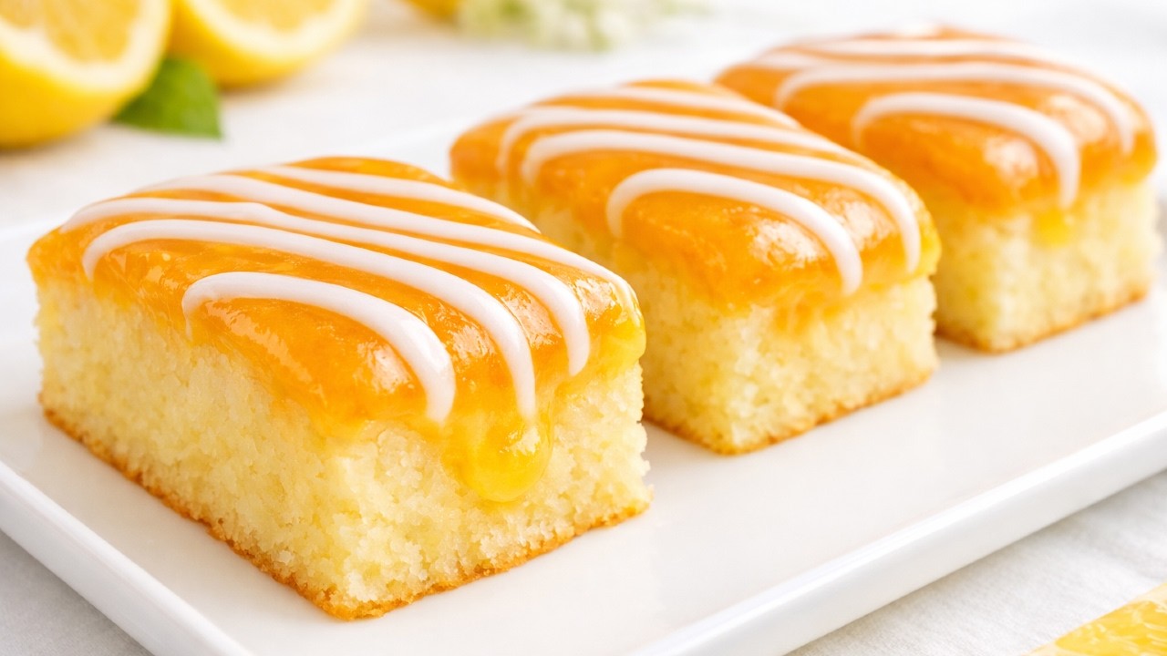 Delicious citrus lemon cake with soft tender crumb