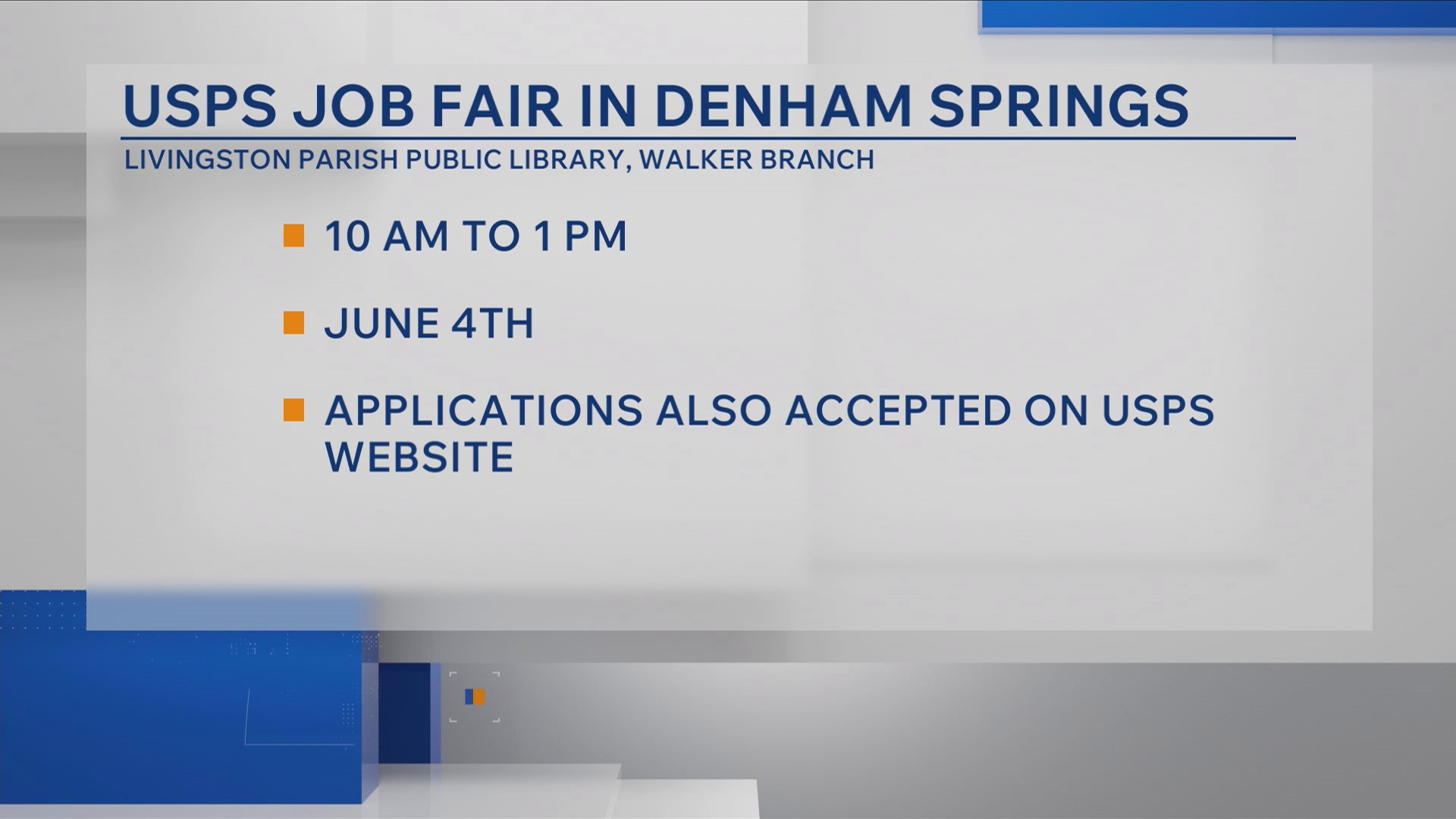 USPS to host job fair in Denham Springs for postal positions