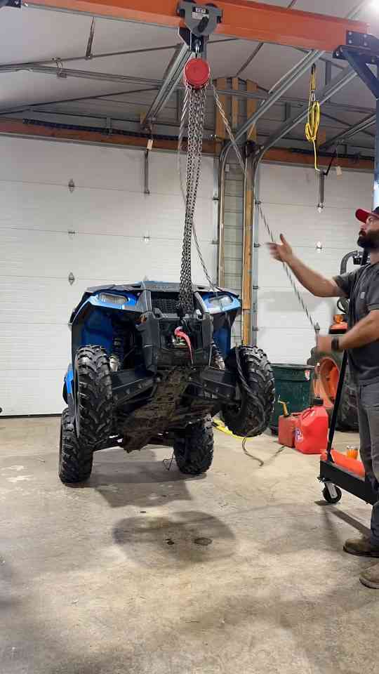 Testing new overhead gantry crane with ATV