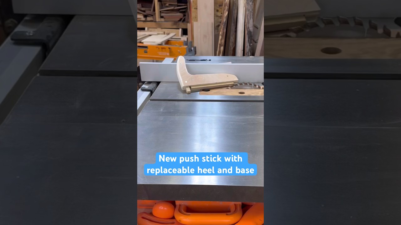 Home made push stick with replaceable heel and base #workshop #tablesaw ...
