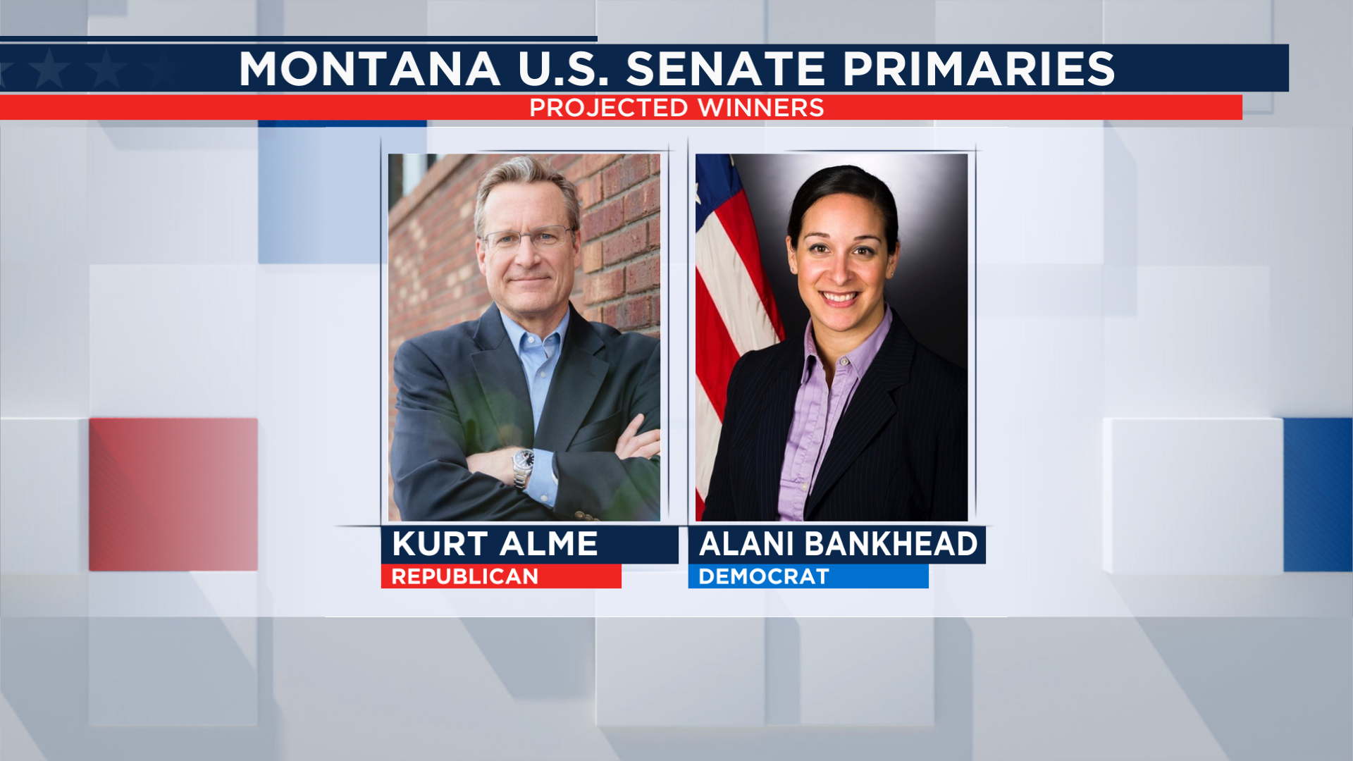 Alme, Bankhead projected primary winners for Montana US Senate election