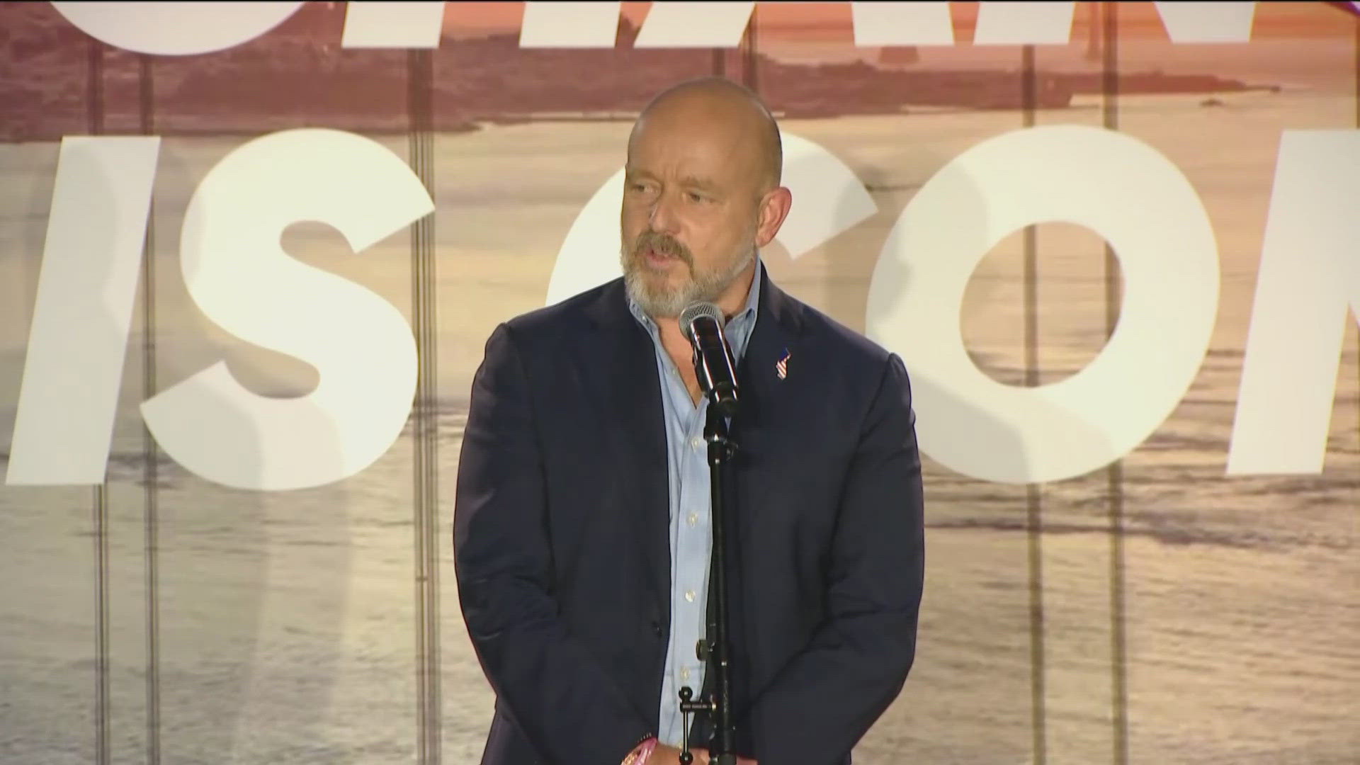 Steve Hilton addresses reporters before polls close | California ...