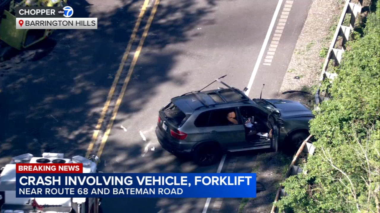Forklift falls onto vehicle, leaving person hospitalized in Barrington ...