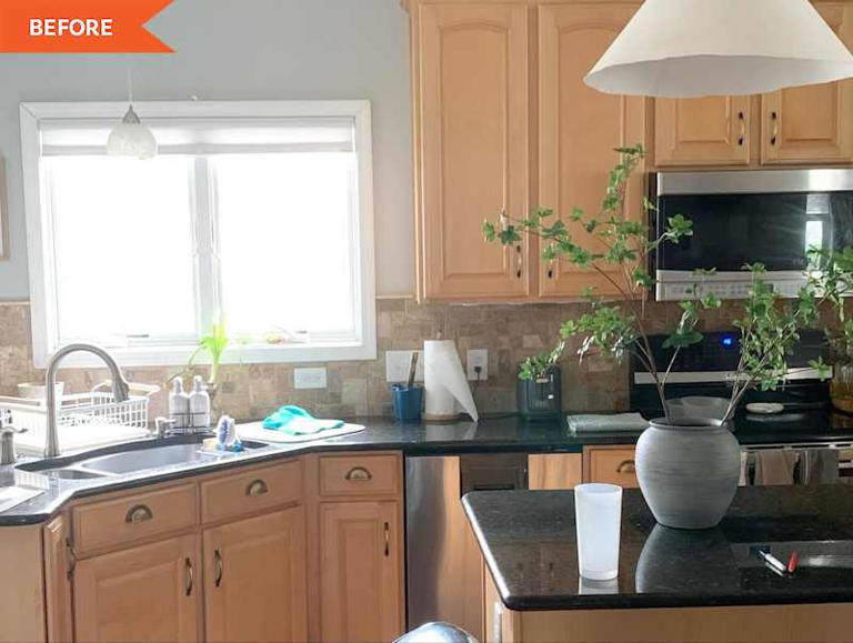 An early 2000s kitchen got a $1,000 no-demo redo