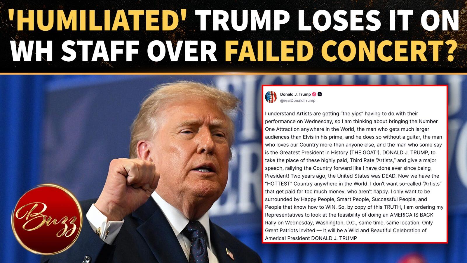 Trump's depth of fury on Freedom 250 concert fiasco exposed; firing ...
