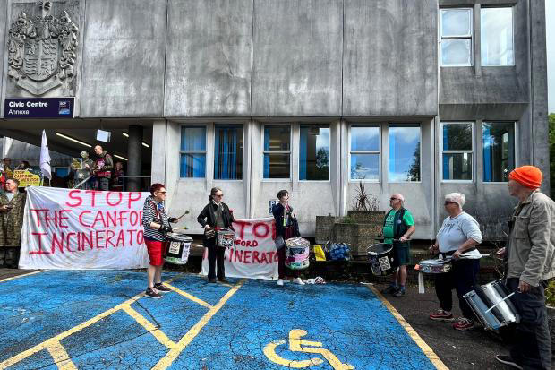 Campaigners stage protest against 'unwanted' Canford incinerator