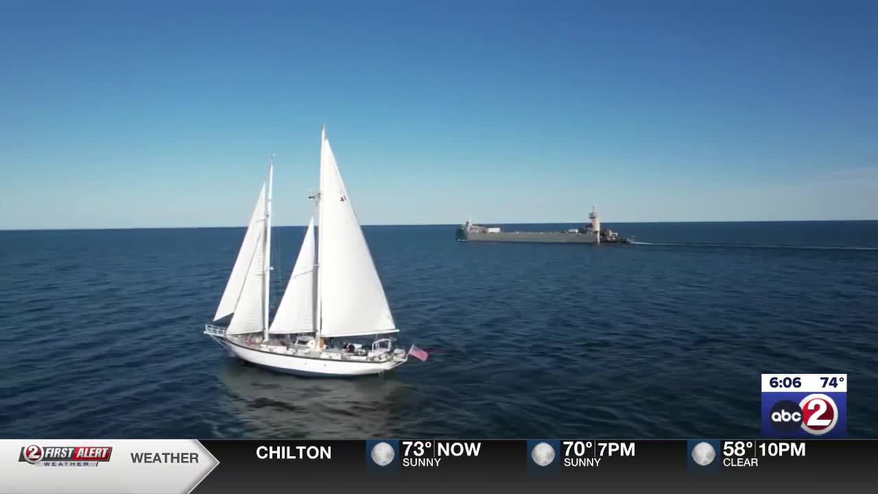 Historic sailboat Utopia reaches Washington Island on Lake Michigan voyage