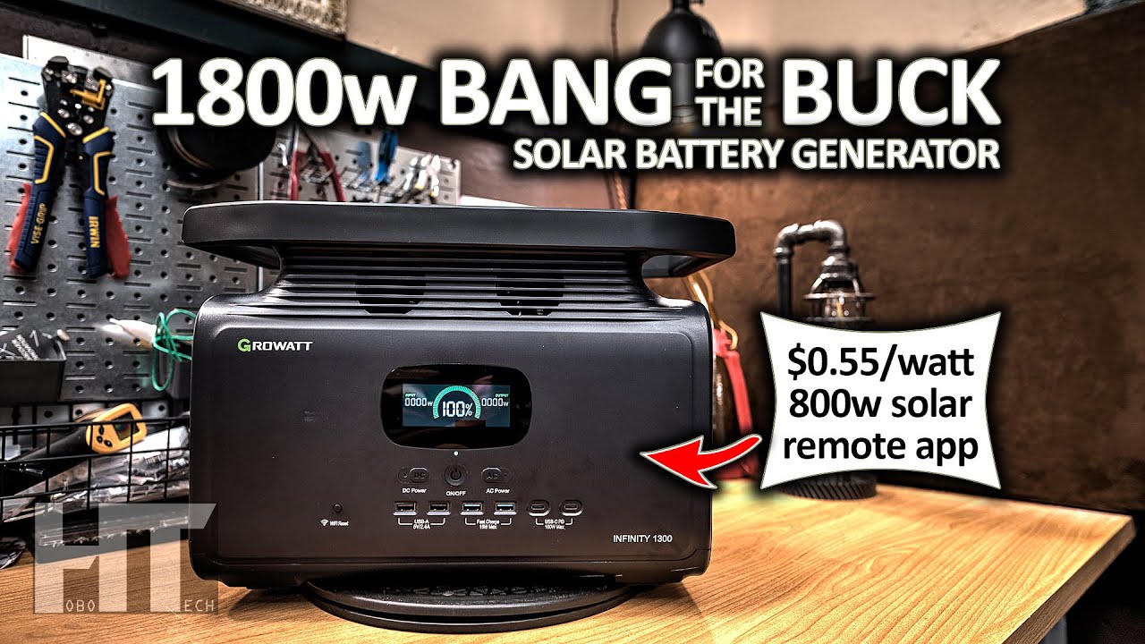 GROWATT Infinity 1300 | 1800W LiFePO4 UPS solar generator power station ...