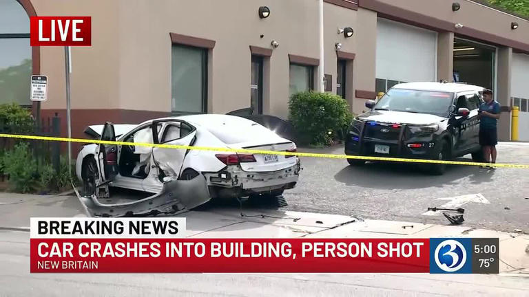 Man found shot inside vehicle that crashed into New Britain building ...