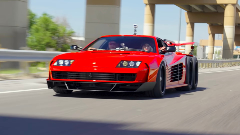 Ferrari Testarossa 6x6 somehow exists and just took its first drive