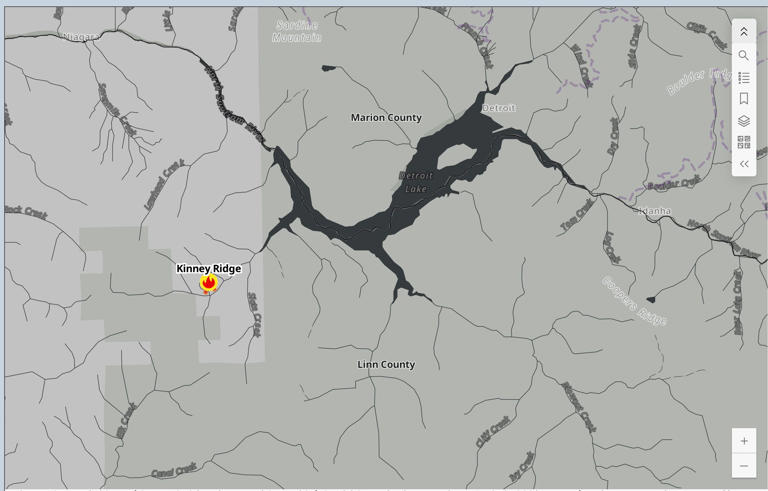 Kinney Ridge fire mapped at 19 acres in clearcut near Detroit Lake