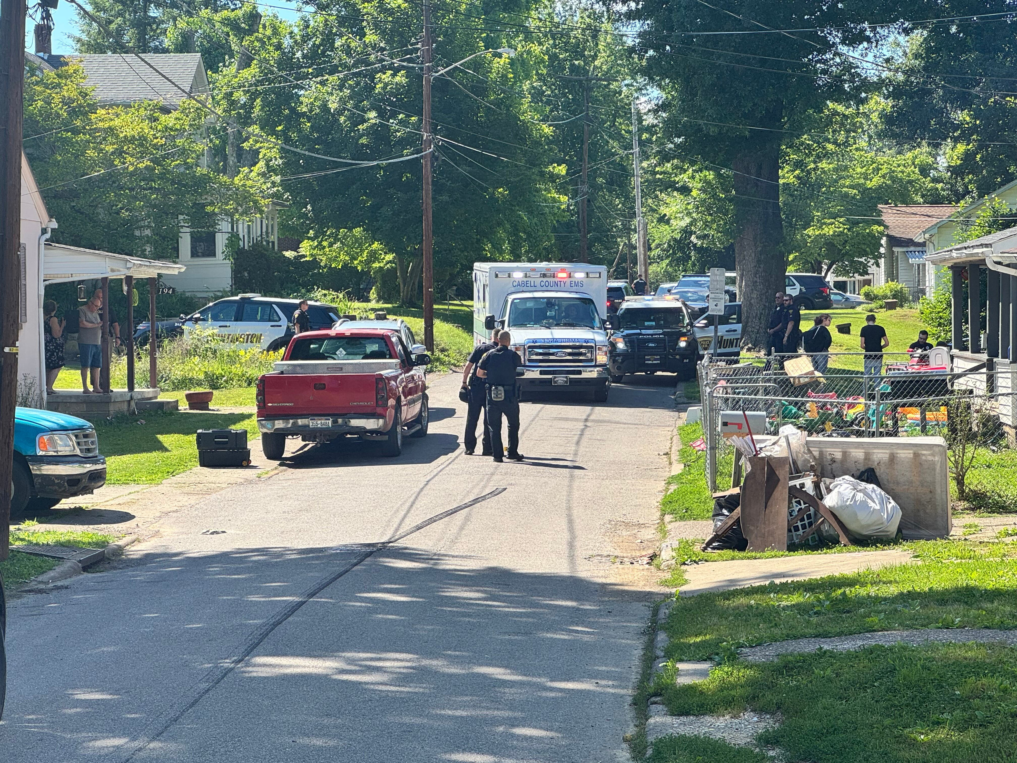 Heavy police presence in Huntington neighborhood; victim taken to hospital