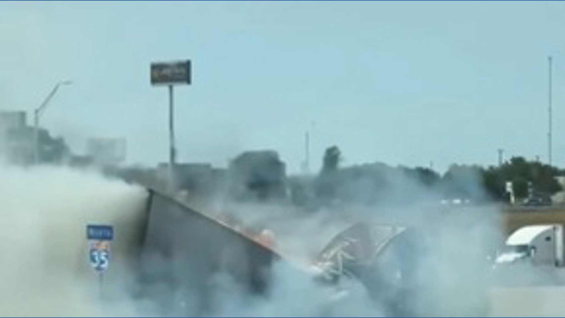 Semi-truck fire shuts down northbound I-35 in Belton