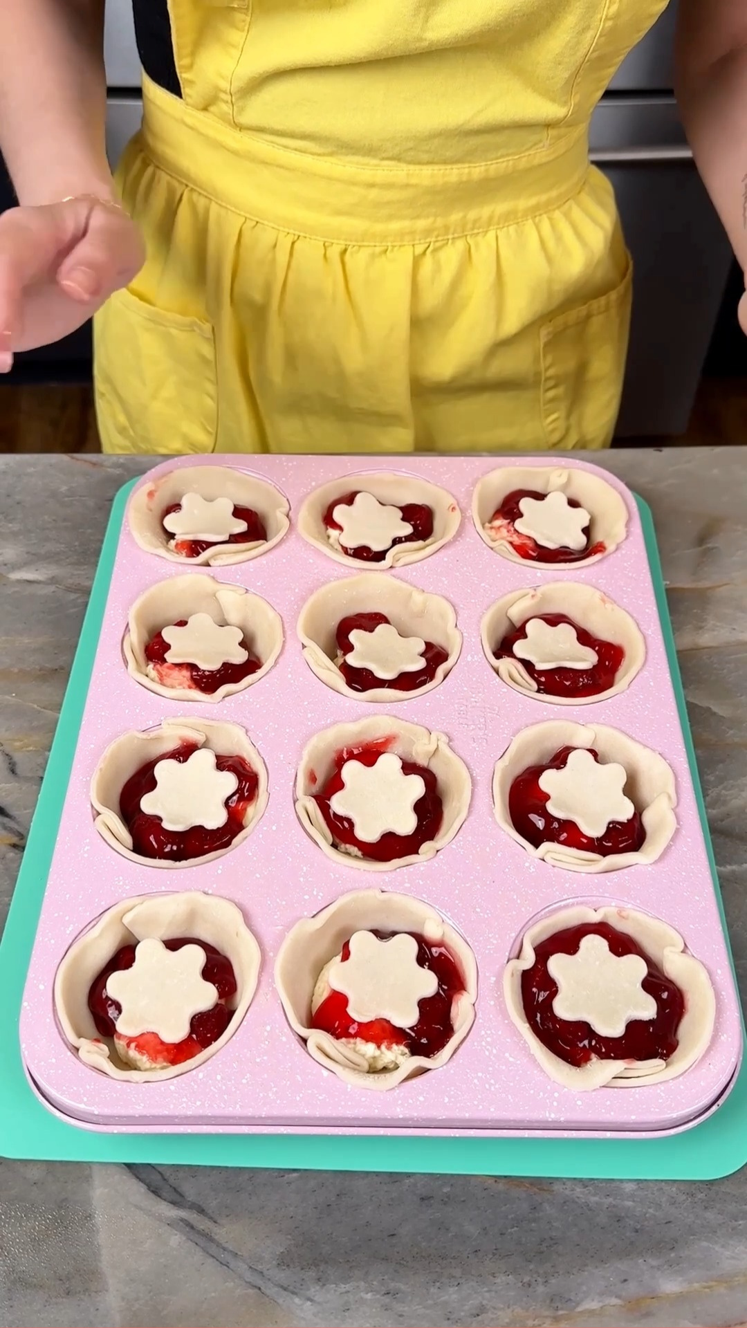 Strawberry cheesecake mini pies dessert