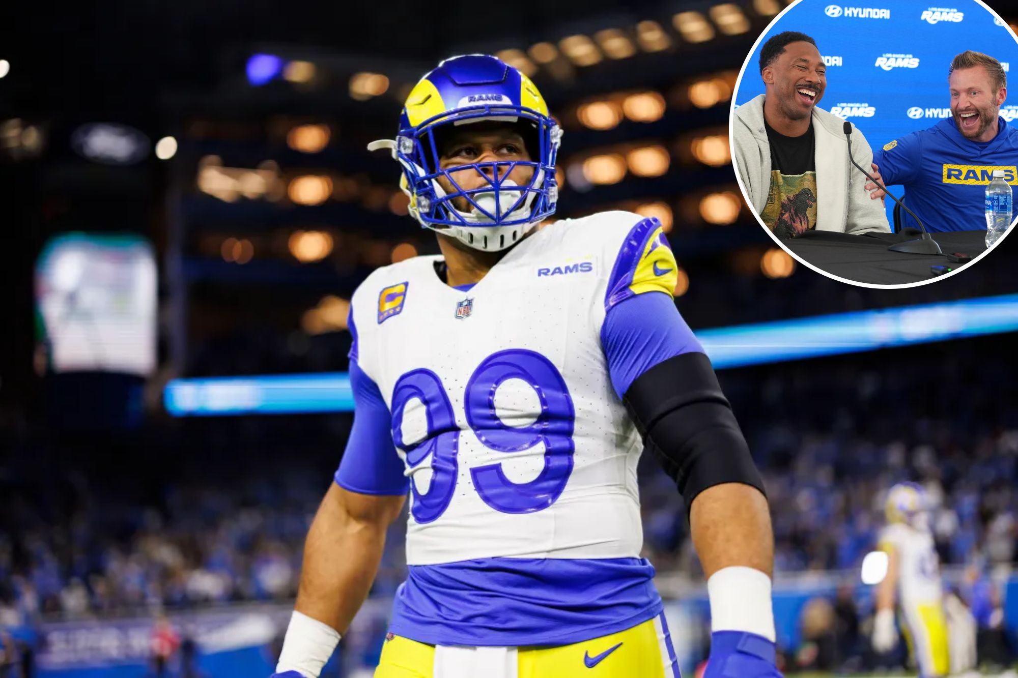 Rams’ Myles Garrett, Sean McVay react to Aaron Donald comeback rumors
