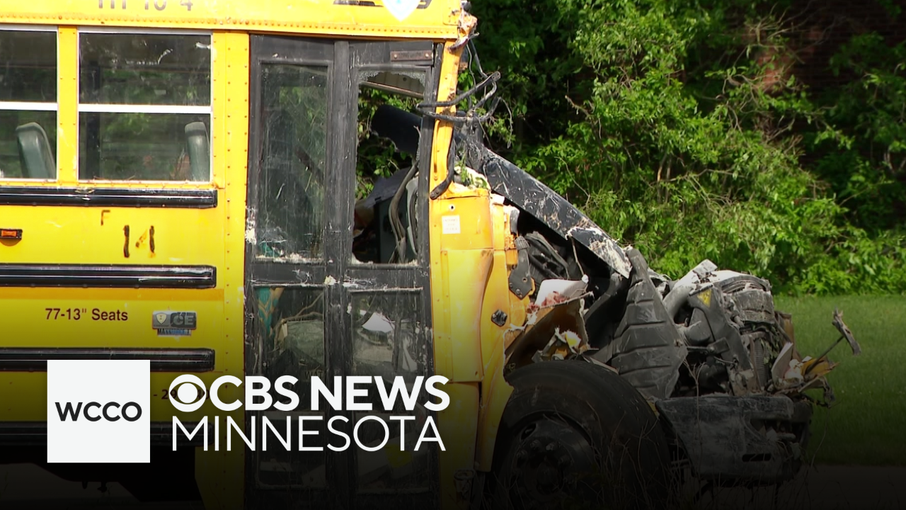 School bus crashes into university building, injuring 3 kids