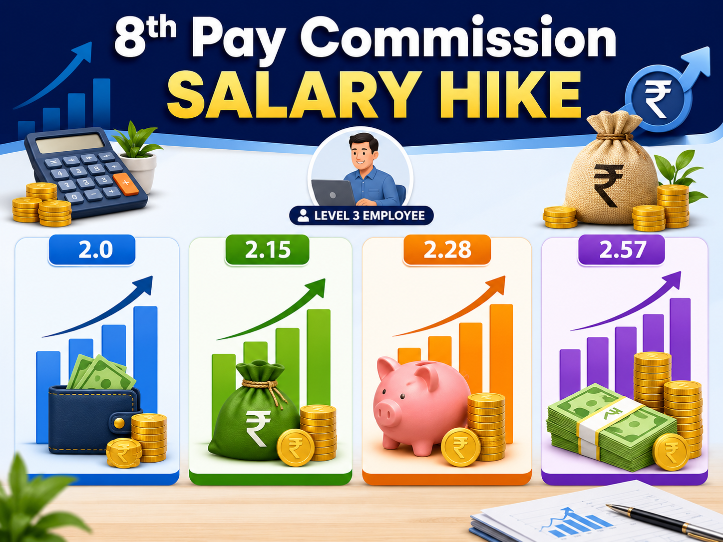 8th Pay Commission salary hike: How much arrears can Level 3 employee ...