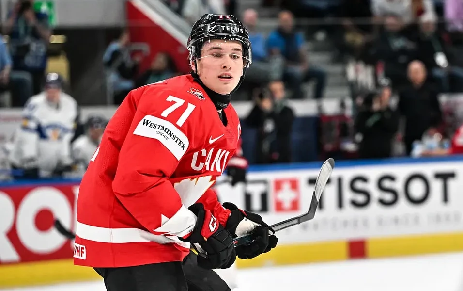 Macklin Celebrini named best forward at 2026 Worlds
