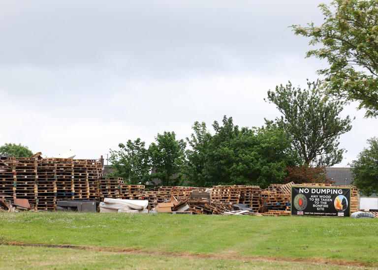 UVF display at Co Down bonfire site littered with pallets urges ...
