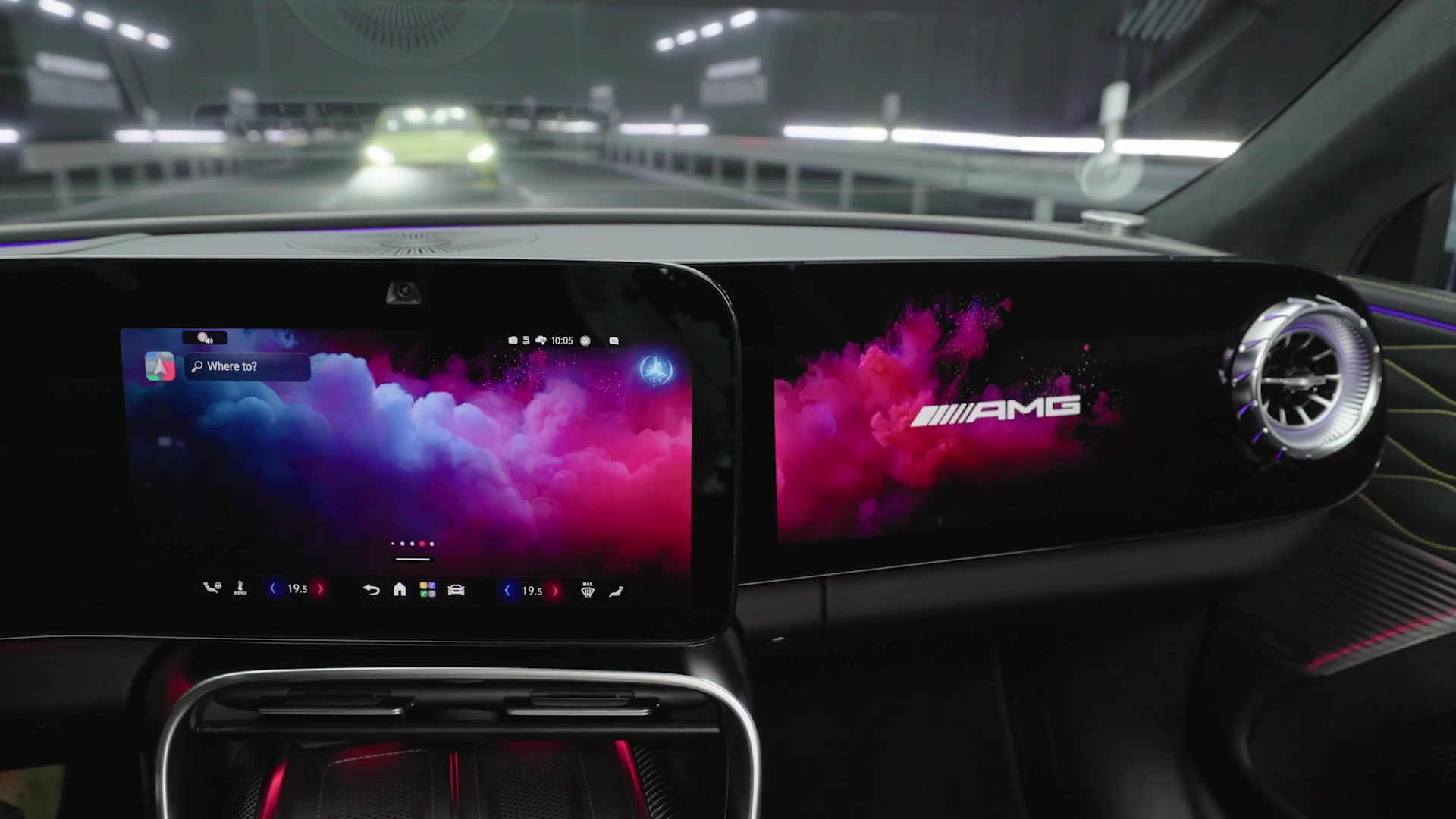 Mercedes-AMG GT 63 4-door coupé in Sunny Lime Magno infotainment system