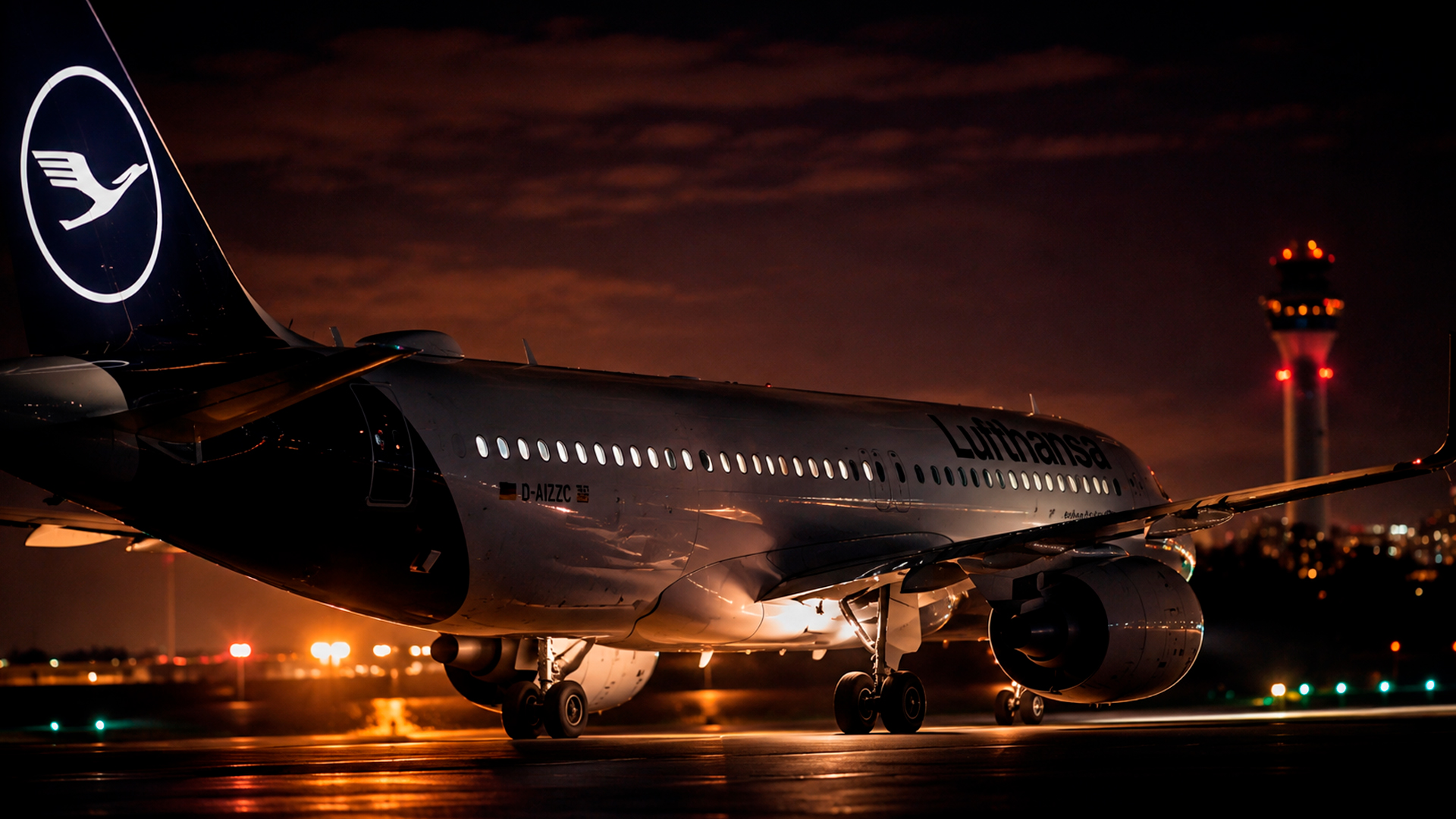 Night landing forces tight runway turn