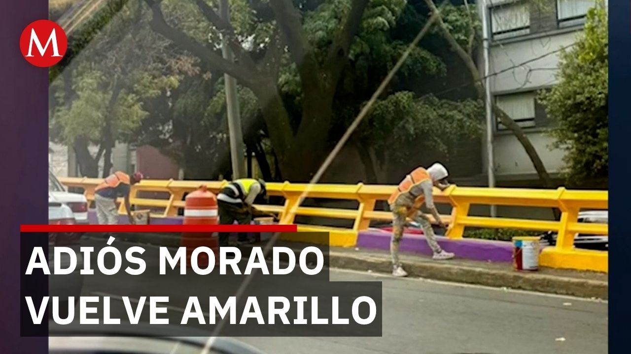 CDMX repinta vialidades de amarillo tras polémica por color morado ...