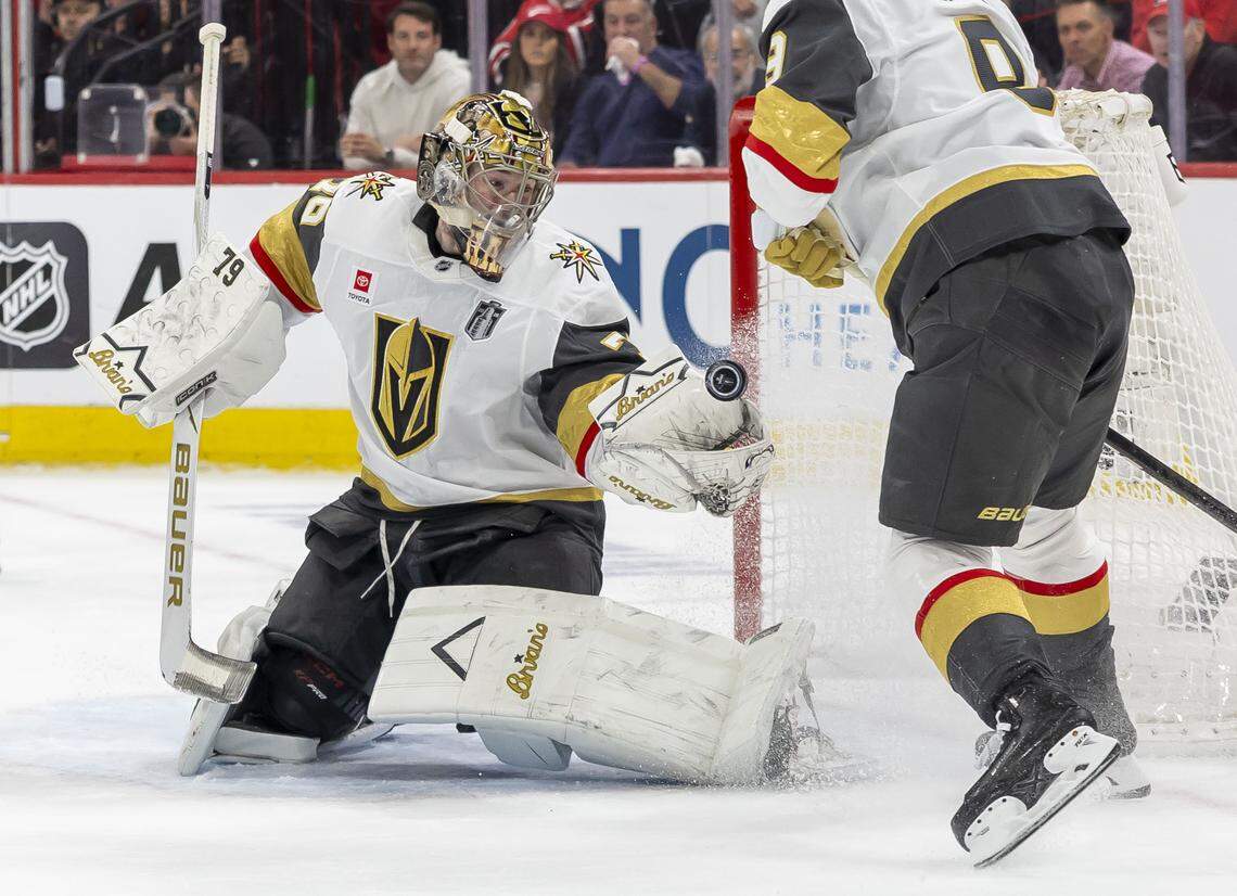 Canes fans chant 'no means no' at Vegas goalie Carter Hart after sex ...