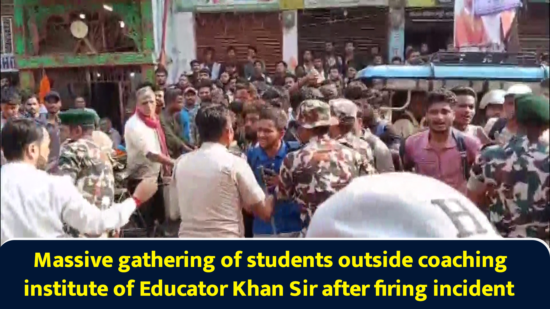 Massive gathering of students outside coaching institute of educator ...