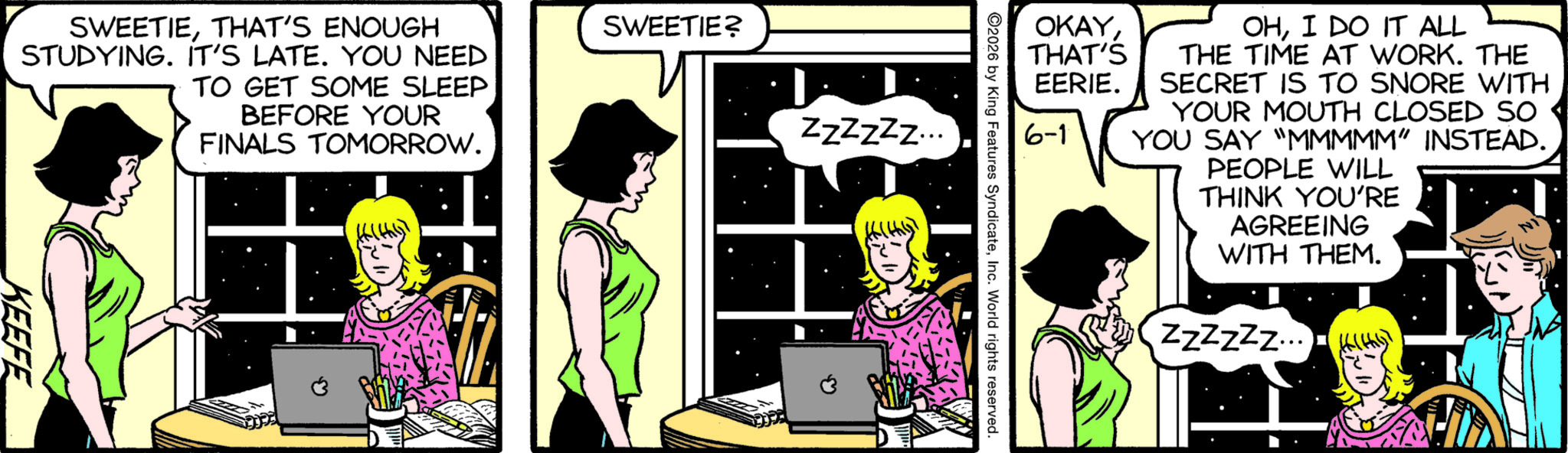 Sally Forth by Francesco Marciuliano; drawn by Jim Keefe