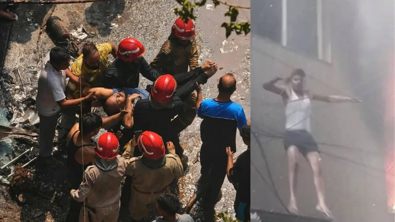 Delhi hotel fire: Man jumps from building to escape blaze at Malviya ...