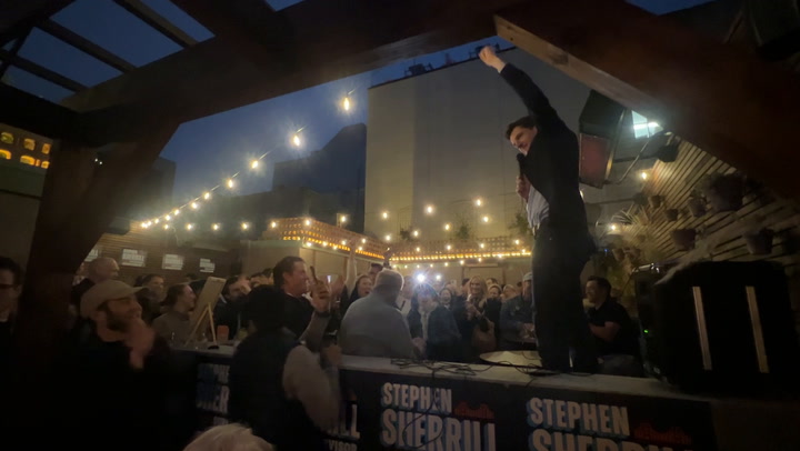 Crowds cheer in celebration at SF Supervisor Stephen Sherrill's event